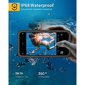 Lanhiem for Magnetic iPhone 14 Pro Max Case, Waterproof Dustproof Case with Built-in Screen Protector Compatible with Magsafe, Full Body Protective Cover for iPhone 14 Pro Max 6.7 inch -Black