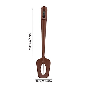 UECOOL Digital Spatula Thermometer, with Fast Read Digital Professional Durable Canning Thermometer for Precise Control of Candy, Jelly and Food Temperature (Brown)