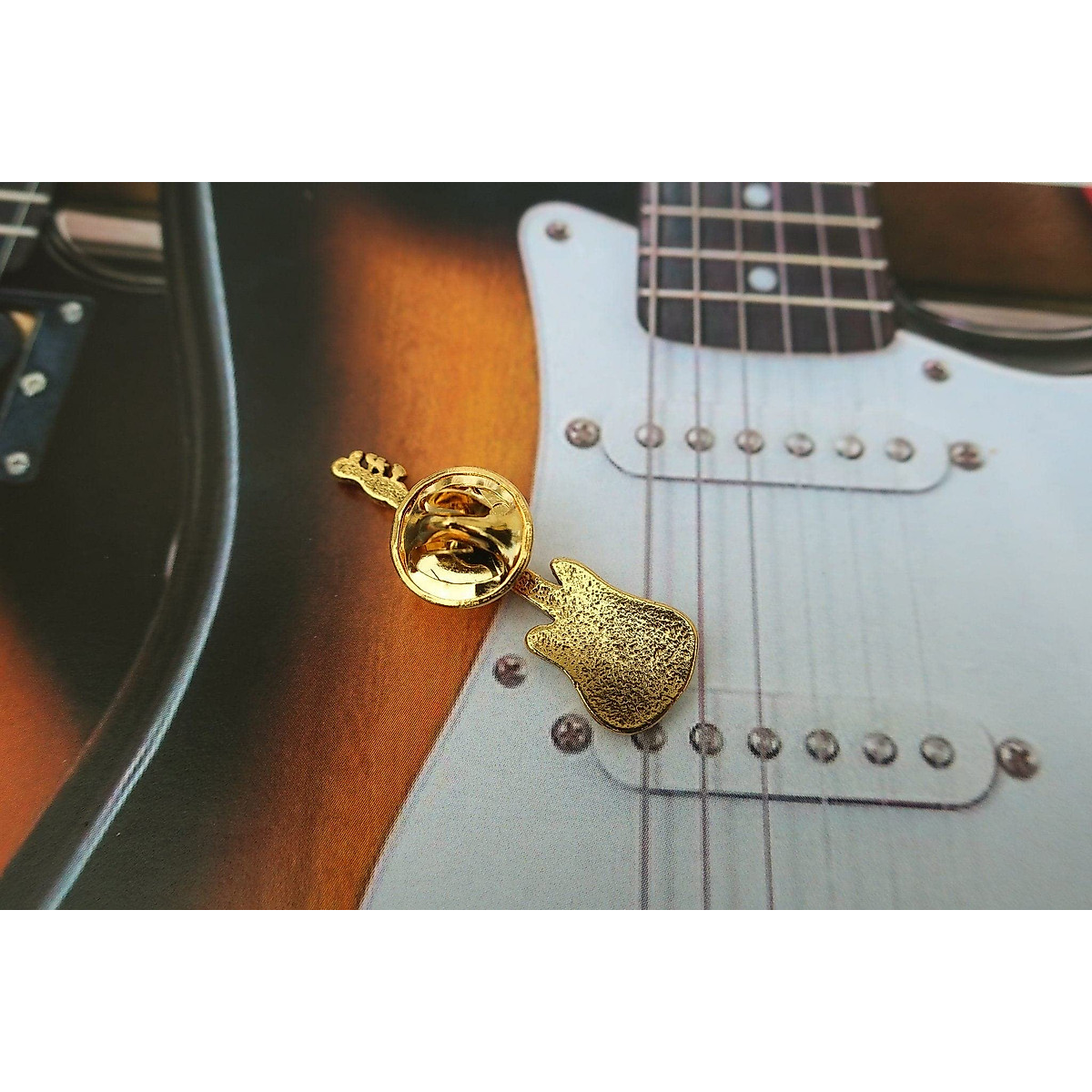 Jim Clift Design Electric Guitar Gold Lapel Pin - 75 Count