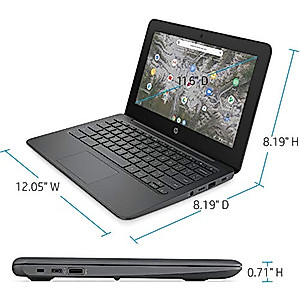 HP Newest Flagship Chromebook, 11.6" HD (1366 x 768) Display, Intel Celeron Processor N3350, 4GB LPDDR2, 32GB eMMC, Chrome OS, HD Graphics 500, 11A-NB0013DX, Ash Gray