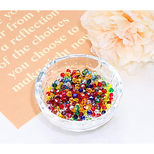 Shapenty 24 Colors Electroplated AB Colored 4mm Small Bicone Faceted Crystal Glass Beads Bulk for Bracelet Necklace Earring Jewelry Making Craft Hair Accessory Beading Sewing Crochet Project, 3000PCS