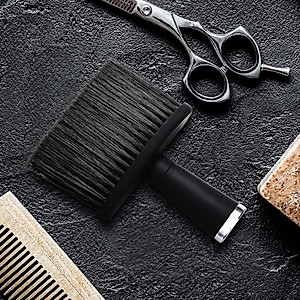 2 Pcs Black Soft Brushes - Neck Duster for Hair Styling, Cutting and Face Cleaning for Barbers and Home Use