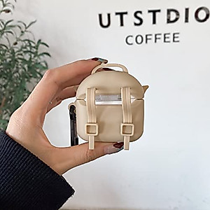 OINbxw Case for Airpods 3 3rd Generation, 3D Cute and Interesting Baby yoda Character Skin Soft Silicone Protective Cover, with Keychain Accessory Set, Suitable for Boys and Girls (Cream Color)