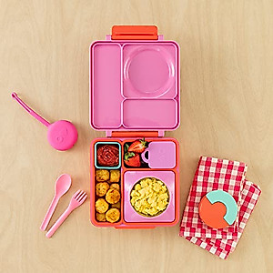 OmieBox Bento Box for Kids + OmieBox (2 pack) Leakproof Dips Containers To Go, Salad Dressing Container + OmiePod