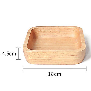 Lheng Wooden Bowl Bamboo Bowls Versatile Usage Great For Salad Soup Cereal Fruits Nuts Food Side Dishes - Decorative Modern Serving Bowls For Home & Kitchen Salad bowl 18cmx4.5cm