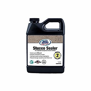Rain Guard Water Sealers - Stucco Sealer - Penetrating Water Repellent Protection for All Porous Stucco Surfaces - Water-Based Silane/Siloxane Sealant - Clear Natural Finish - Concentrate Makes 2 Gal
