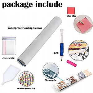 TINY FUN Diamond Painting Kits for Adults&Kids DIY 5D Diamond Art Paint with Round Diamonds Full Drill Cow Gem Art Painting Kit for Home Wall Decor Gifts(12x16inch/30×40cm)