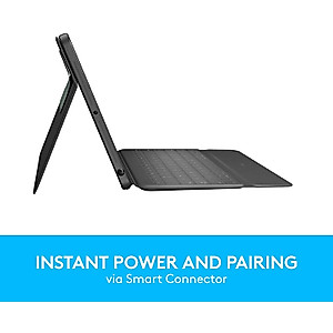 Logitech Rugged Folio - iPad (7th, 8th & 9th Generation) Protective Keyboard Case with Smart Connector, Kickstand, Durable Spill-Proof Keyboard Black 7.4 x 0.9 x 10.2(Renewed)