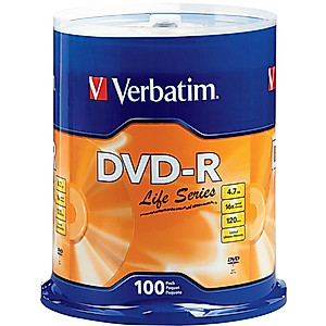 Verbatim® Life Series DVD-R Disc Spindle, Pack of 100