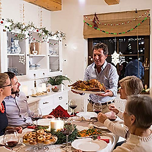 Felt Ball Garland Felt Banner Holiday Holly and Berries Felt Banner Pom Pom Garland Decoration Holiday Decor (6 Pieces)