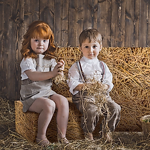 Outus 8 Pcs Hay Bales Boxes Decor Western Cowboy Party Decorations Trunk or Treat Car Decor Fake Hay Photo Booth Props Wooden Grain Straw Boxes for Fall Harvest Halloween(Straw)