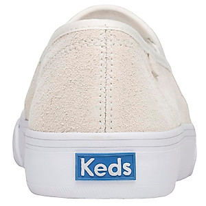 Keds womens Double Decker Perf Suede Slip on Sneaker, Cream, 7.5 US