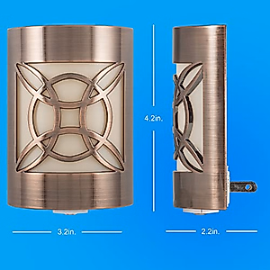 GE CoverLite LED Night Light, Decorative, Plug-In, Smart Dusk-to-Dawn Sensor, Home Décor, Ideal for Bedroom, Bathroom, Kitchen, Hallway, UL-Certified, 11332, Oil Rubbed Bronze | Geometric