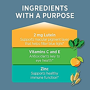 Bausch + Lomb Ocuvite Eye Vitamin and Mineral Supplement with Lutein, 60 Count Bottle