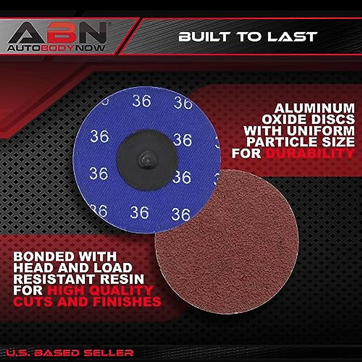 ABN Aluminum Oxide Sanding Discs 25-Pack, 3in, 36 Grit - Metal Sanding Wheels for Surface Prep and Finishing Work
