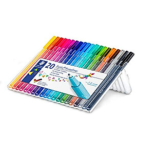 STAEDTLER 338 SB20 Triplus Broadliner bullet Pen, 0.8 mm - Assorted Colours (Pack of 20)