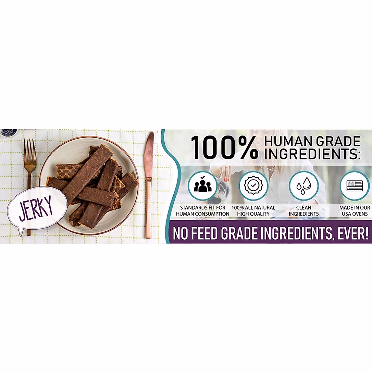 Pet Jerky Factory Premium Duck and Blueberry 12 oz. Dog Jerky Treats | 100% Human Grade | USA Made | High Protein | Grain Free | Limited Ingredients | No Filler | BHA-BHT Free | Soft-Tender