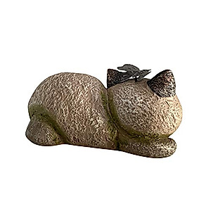Unido Box Resin Resting Cat Statue, Garden Stone - Perfect for Garden Accent and Home Décor