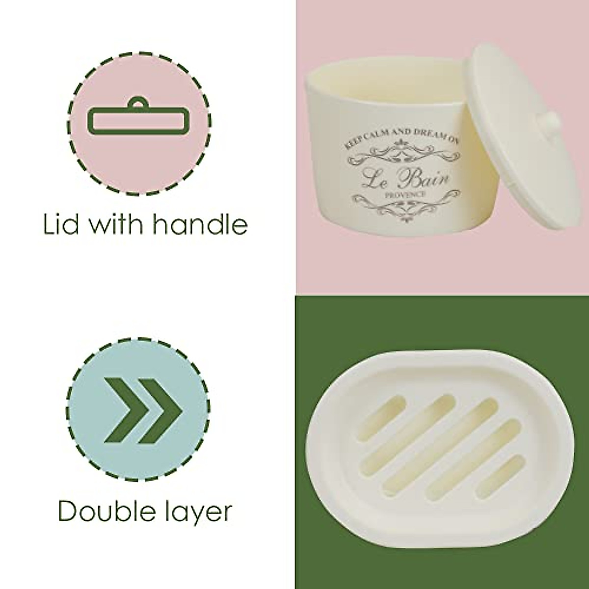 7-Piece Paris Bathroom Set (Beige), By Home Basics | Made From Plastic | Includes Tumbler, Toothbrush Holder, Soap Dish, Lotion Dispenser, Cotton Ball Holder, Toilet Brush Holder, and Wastebasket