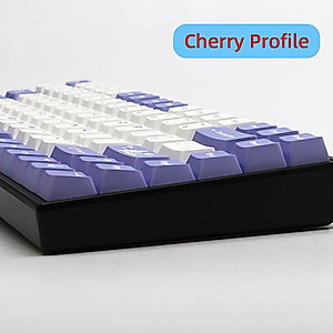 BGKYPRO Rabbit Theme Keycaps-Thermal Sublimation PBT Keycap Set,Japanese Radical, for Mechanical Keyboards, Full 135 Key Set, Cherry Profile, English (US) Layout-Purple White