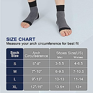 Lxlu Plantar Fasciitis Compression Socks (3 pairs) Arch Support Foot Pain Relief Ankle Brace Night Splint for All Day Wear Provide Increase Blood Circulation Suitable for Men & Women (Black, X-Large)