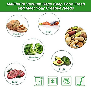 MaiFlaFre 11x50 2 Pack Vacuum Sealer Bags Rolls with Commercial Grade, BPA Free, Heavy Duty, Great for Vac Storage, Meal Prep or Sous Vide
