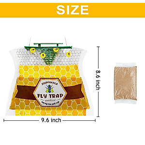 Dwcom 4 Pack Big Fly Bag with Bait, Effective Fly Killer, Fly Traps Outdoor, Hanging Mosquito Catcher for Indoor/Outdoor Family Farm, Orchard