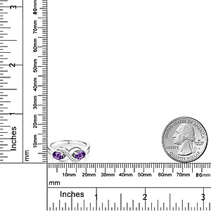 Gem Stone King 925 Sterling Silver 2-Stone Gemstone Birthstone and White Created Sapphire Infinity Promise Forever Love Knot Ring For Women | Oval 6X4MM | Available In Size 5, 6, 7, 8, 9