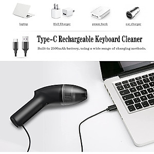 HONKYOB Keyboard Vacuum Cleaner Mini Vacuum Cleaner Rechargeable Cordless Vacuum Desk Vacuum Cleaner Computer Vacuum Cleaners with LED Light for Cleaning Dust,Hair,Crumbs,Car, Sewing Machine(H043)