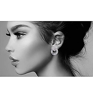 Women Elegant Statement Rhinestone Jewelry Dangle Drop Earrings Studs