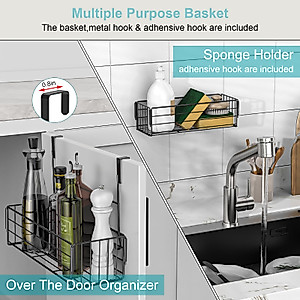 Under Sink Organizers and Storage, Pull Out Under Bathroom Cabinet Organizer with Sponge Holder, Sliding Out Closet Organizer and Storage Basket Drawer for Kitchen Cabinet Bathroom Counter Undersink