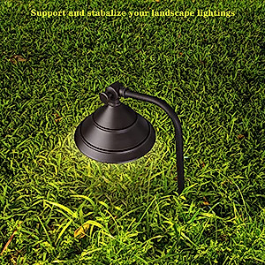 Ground Stake Spike for Outdoor Landscape Spot Path Solar Flood Light Replacement Light Stake Spike Part Holder, 1/2"-14 NPSM Thread Compatible with Kichler Landscape Lighting (2 Pack)