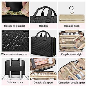 urophylla Detachable Travel Toiletry Bag for Women - Large Toiletry Bags for Traveling Women - Hanging Makeup Cosmetic Bag, Organizer for Travel Accessories Cruise Essential - Travel Size Toiletries