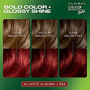 Natural Instincts Bold Permanent Hair Dye, R56 Achiote Auburn Hair Color, Pack of 1