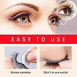Conversionh Eyelashes - Glazyboo Self Adhesive Eyelashes, Self-Adhesive Eyelashes, Waterproof Reusable Self Adhesive Eyelashes (2Pairs Natural)