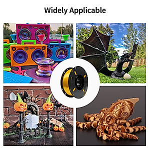 FilaBees PLA 3D Printer Filament, PLA Filament 1.75mm Dimensional Accuracy +/- 0.02 mm, 1kg Spool (2.2lbs),1.75 mm, Fit Most FDM Printer,Silk Gold