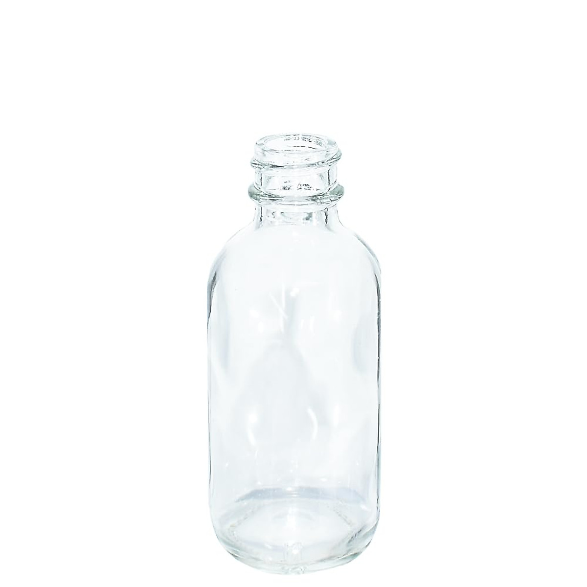 (Pack of 80) 2 oz. Clear Boston Round with Black Glass Dropper