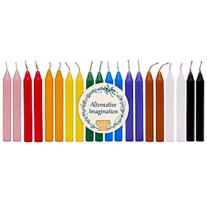 Alternative Imagination Colored Candles, 4 Inch Mini Taper Chime Candles, Great for Birthday Parties, Spells, Witchcraft Supplies, Wiccan Decor, Altar Candles, Unscented Meditation Candles, Box of 20