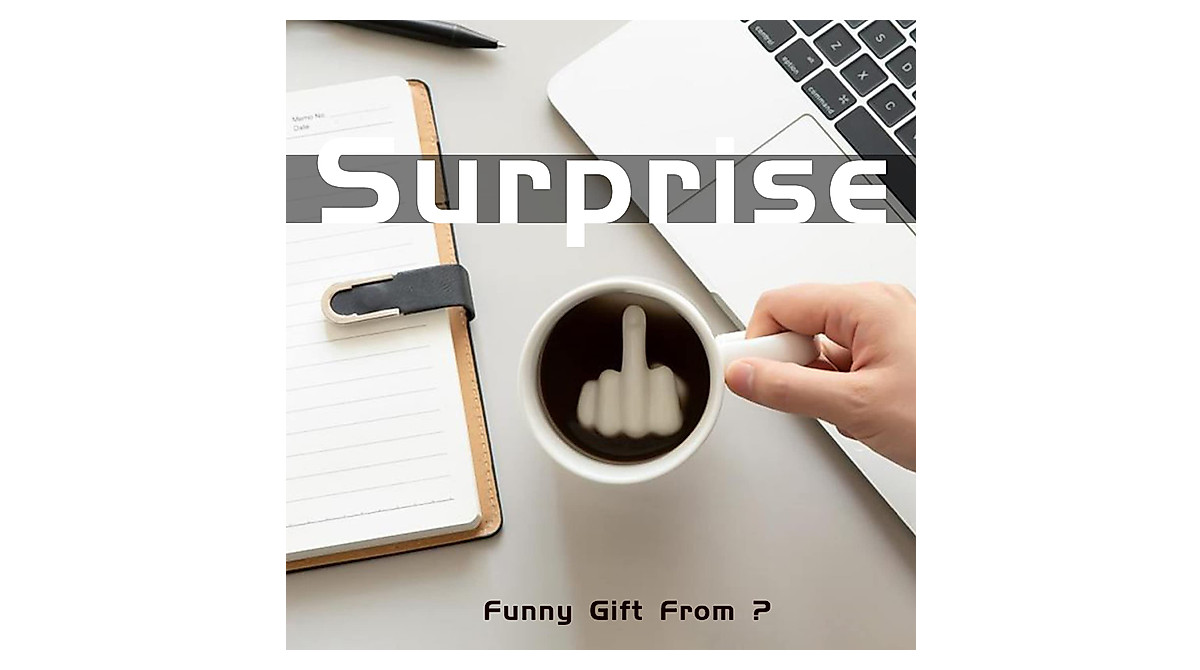 ZFBIRD Middle Finger Ceramic Mug – Funny 350ml Coffee Cup for Gag Gifts