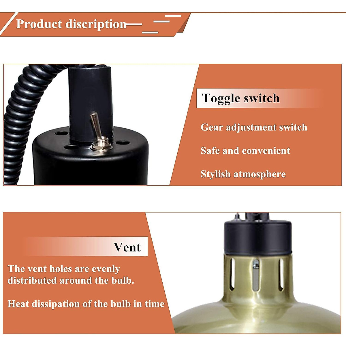 JIAWANSHUN Food Warmer Lamp Food Heat Lamp Warmer with Bulb 250W Commercial Food Warmer Restaurant or Home Food Service 110V