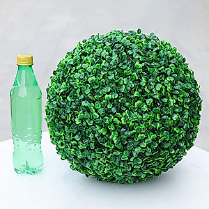 Dolloress 15 inch Artificial Plant Topiary Ball Garden Decorative Balls for Backyard, Balcony,Garden, Wedding and Home Décor,Green