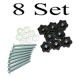 RuiLing 8 Set T-Track Knobs Kit Hex Head Manual Nut with Full Thread Outer Bolts and Washers