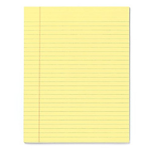 Office Depot Glue-Top Writing Pads, 8 1/2in. x 11in., Legal Ruled, 50 Sheets, Canary, Pack Of 12 Pads, 99412