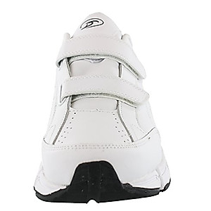 Dr.Scholls Men's Omega Light Weight Dual Strap Closure Sneaker Wide Width, White, 10.5 Wide