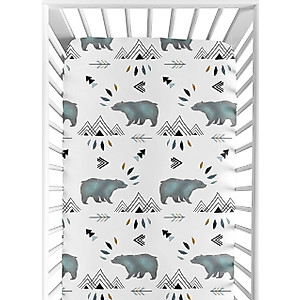Baby or Toddler Fitted Crib Sheet for Bear Mountain Watercolor Collection by Sweet Jojo Designs