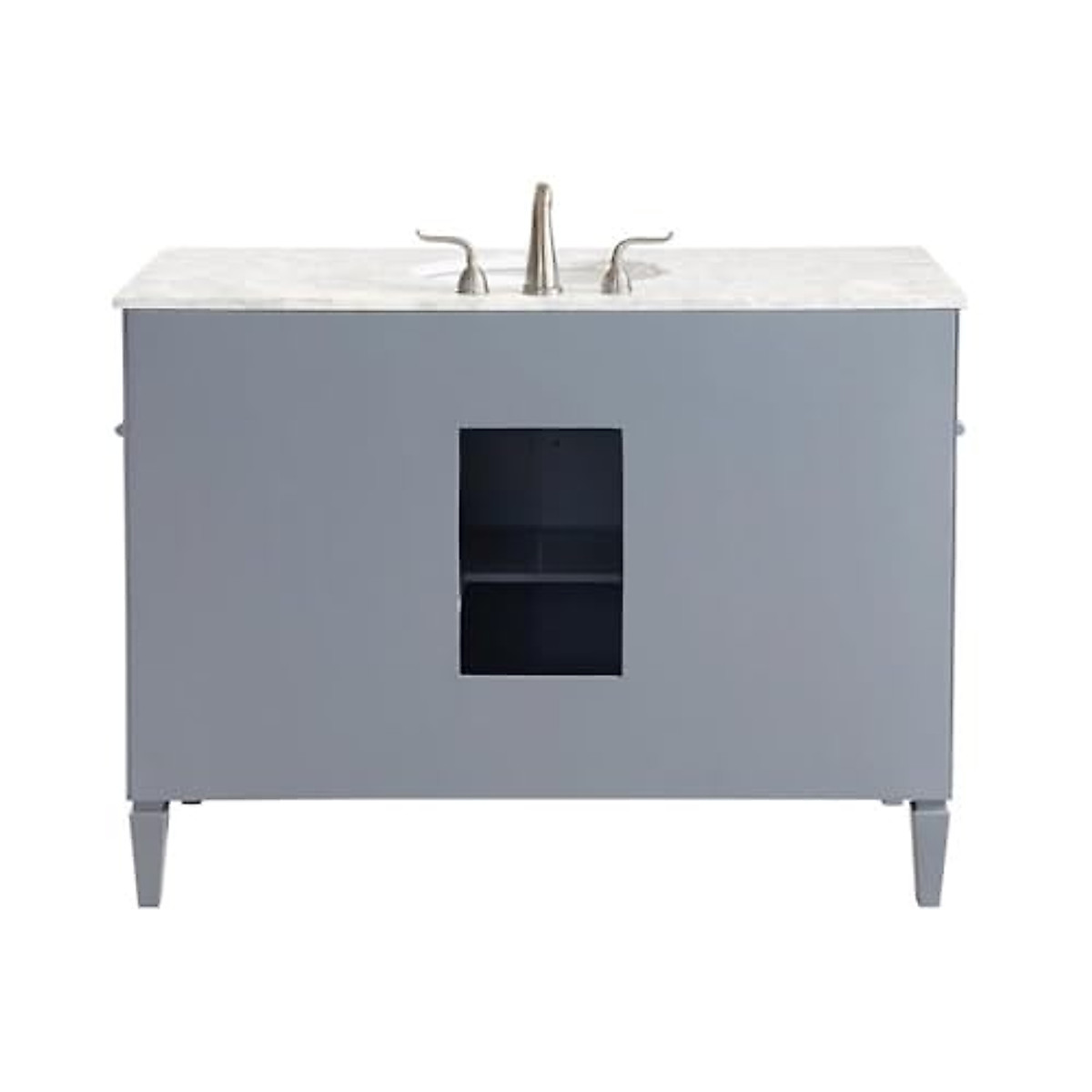 Elegant Kitchen and Bath 48 inch Single Bathroom Vanity Cabinet Set with White Marble Countertop - Grey