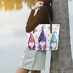 senya Colorful Gnomes With Stars Handbags Shoulder Bags Leather Crossbody Handbag for Women Tote Satchel