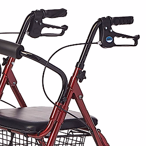 Lumex Walkabout Junior Rollator Walker with Seat, Small & Narrow for Short Adults, Pediatrics & Kids