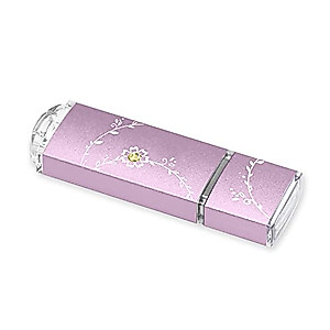 TCELL Natural Beauty 64GB USB 3.0 Flash Drive Decorated with Swarovski Elements Crystal Lavender Purple for Women Student Office Gift, Purple USB Stick
