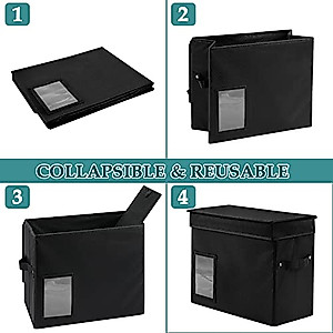 ZOOS Storage Bins with Lids and Handles, 2 Pack Large Collapsible Storage Bins for Clothes, Fabric Storage Boxes Organizer Containers with Cover for Home Bedroom Closet Office, 15.4x8.1x12.2in